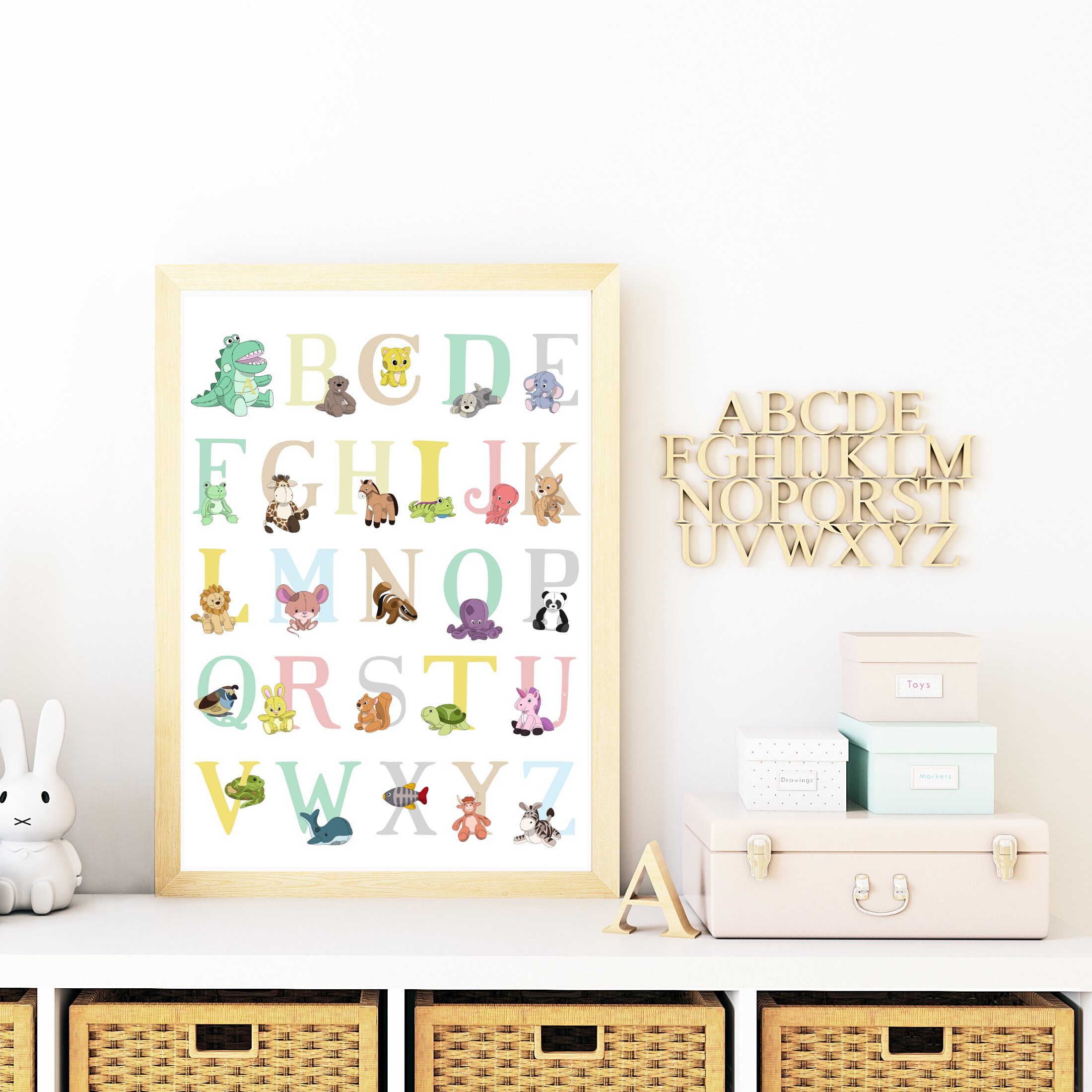 Pastel Alphabet Poster Classroomalphabet Poster - Etsy