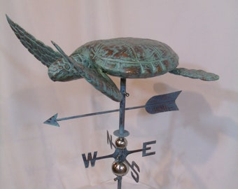LARGE Handcrafted 3D 3-dimensional WHALE Weathervane Copper Patina ...