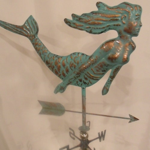 LARGE HUGH Handcrafted 3dimensional Mermaid Weathervane Copper - Etsy