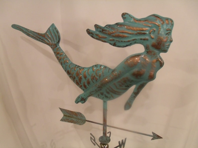LARGE HUGH Handcrafted 3dimensional Mermaid Weathervane Copper - Etsy