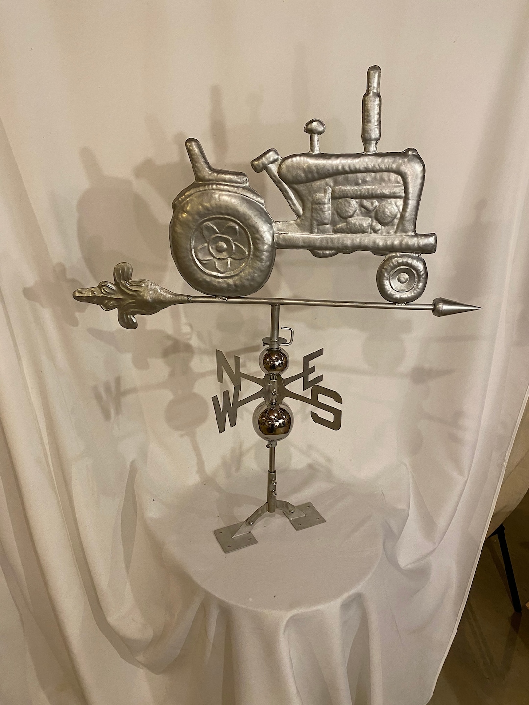 LARGE Handcrafted 3D 3dimensional TRACTOR Weathervane Stainless Steel ...