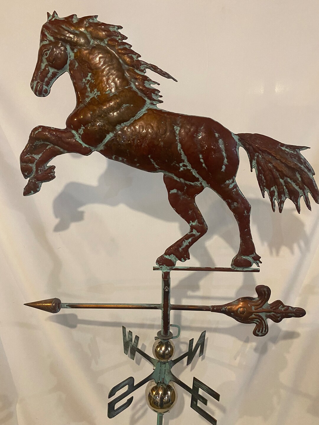 HUGE Handcrafted 3 Dimensional HORSE Weather Vane Copper Patina Finish ...