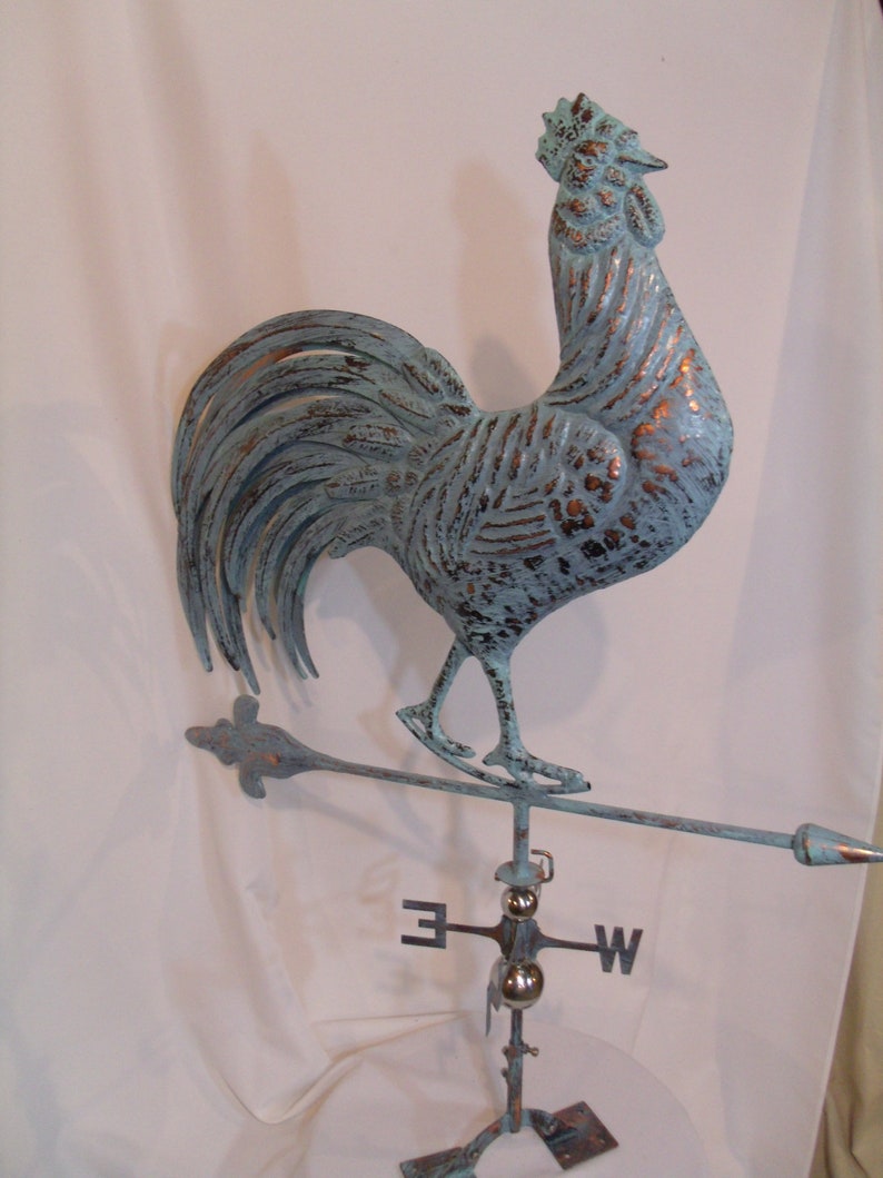XLARGE Handcrafted 3dimensional Strutting ROOSTER Weathervane Copper ...
