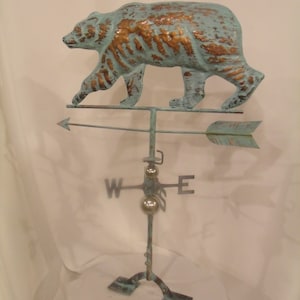 LARGE Handcrafted 3D 3-dimensional Bear Weathervane Copper Patina ...