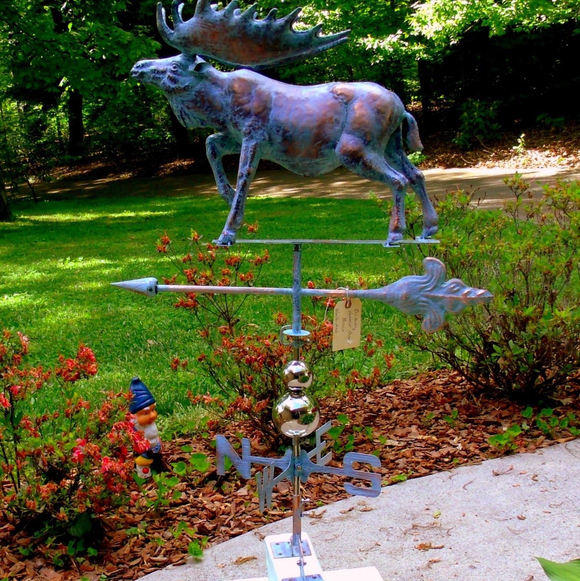X-LARGE Handcrafted 3 Dimensional MOOSE Weathervane Copper Patina ...