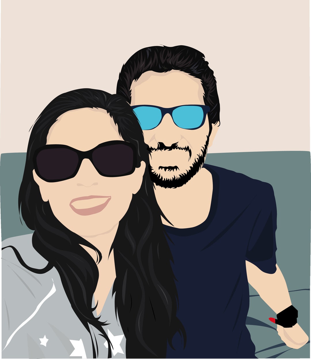 Custom 2 Person Illustration | Custom 2 Portrait | Illustration of ...