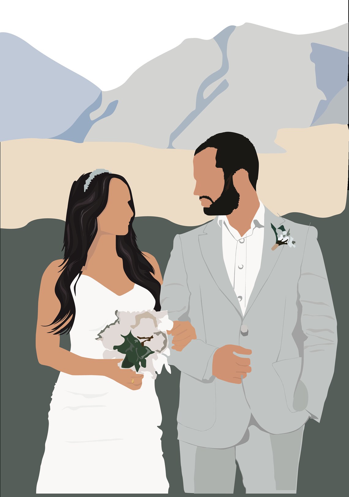 Wedding Gift Custom Wedding Portrait Wedding Illustration - Etsy