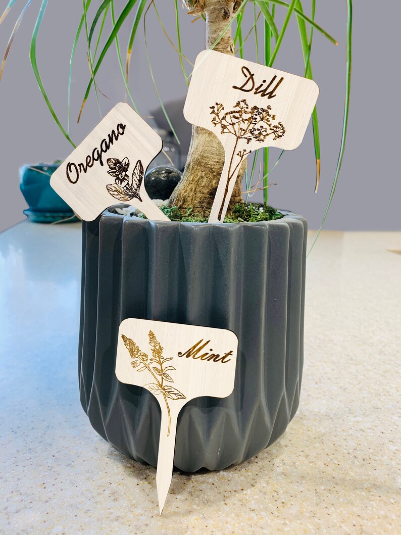 Garden Wooden Tag Custom Engraved, Wood Home, Garden Art, Handmade ...