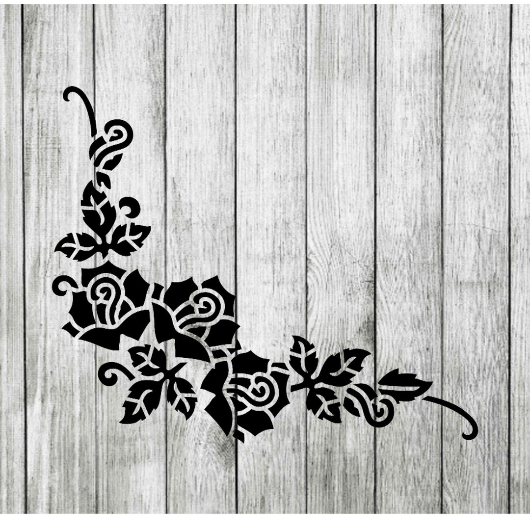 Pochoir rose, Pochoir fleur, Pochoir lierre, Pochoir floral, Pochoir ...