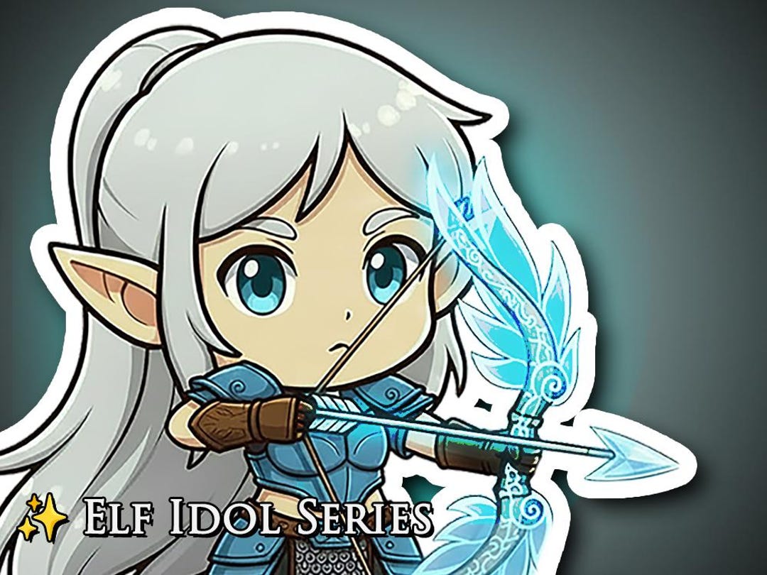 Chibi Archer Elf Vinyl Sticker – Aelwyn Iceleaf | Elf Idol Series - Etsy UK