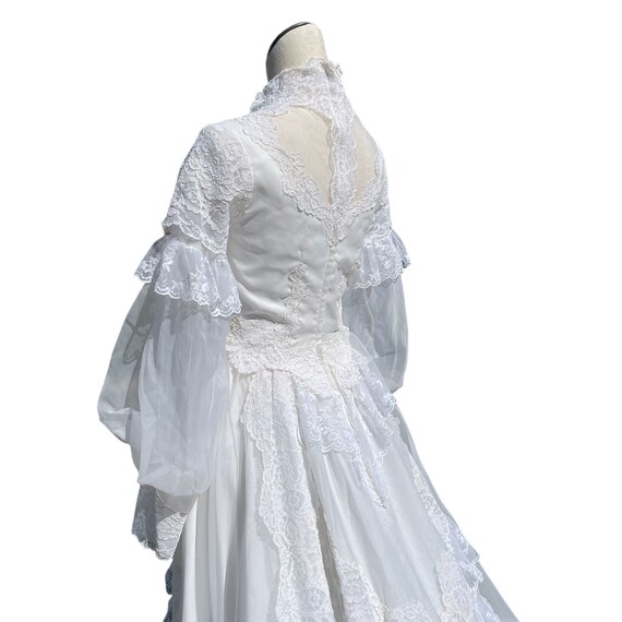 80's Dreamie Lace Train Fairy Princess Wedding Dress … - Gem
