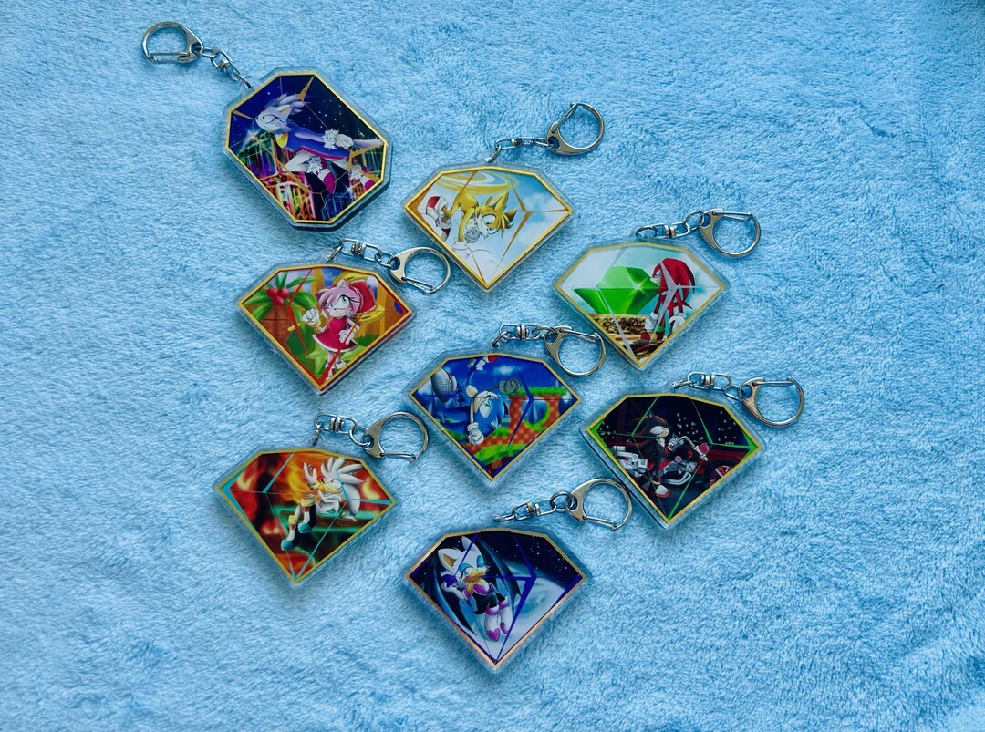 Chaos Emerald Keychains - Etsy