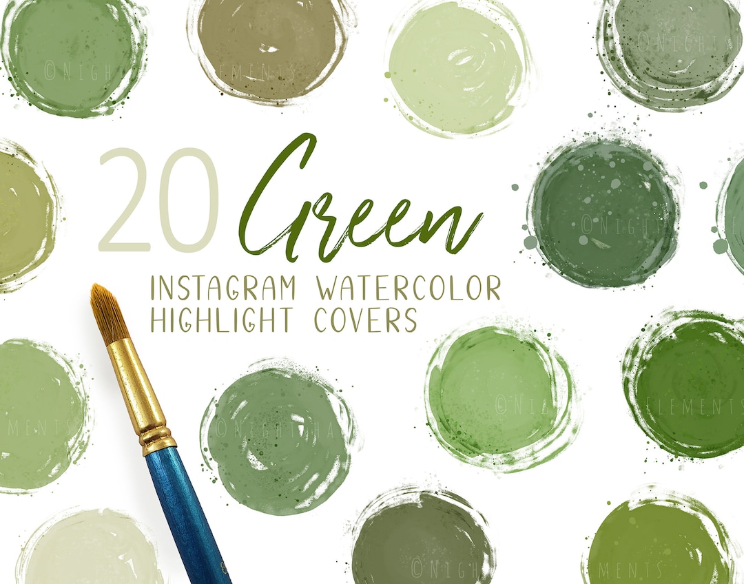 Green Instagram Highlight Covers 20 Green Paint Stroke Icons Painted ...