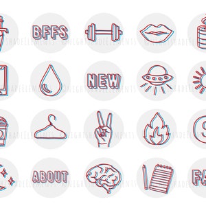 3D Instagram Highlight Cover Icons 40 Gamer Highlight Covers Blue Neon ...