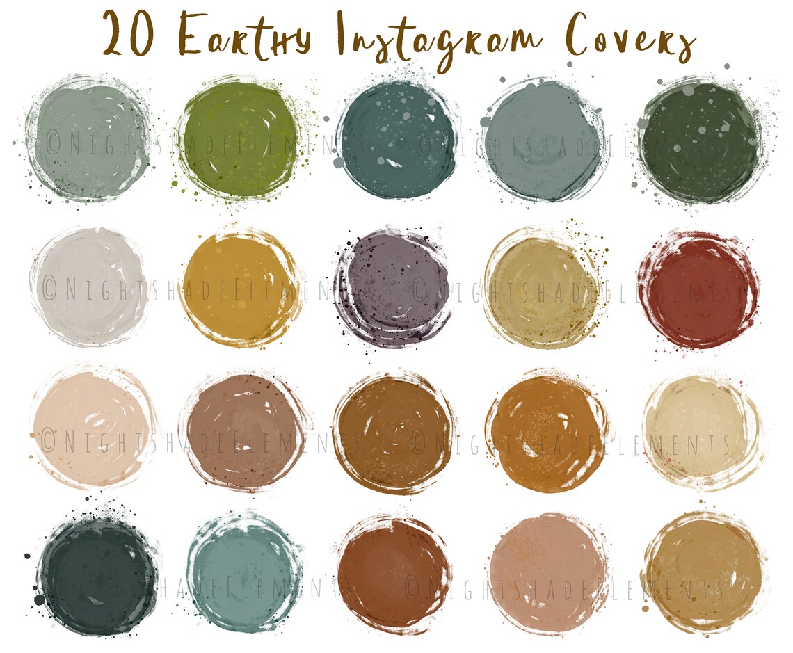 Earthy Instagram Highlight Icons 20 Natural Paint Stroke Icons - Etsy