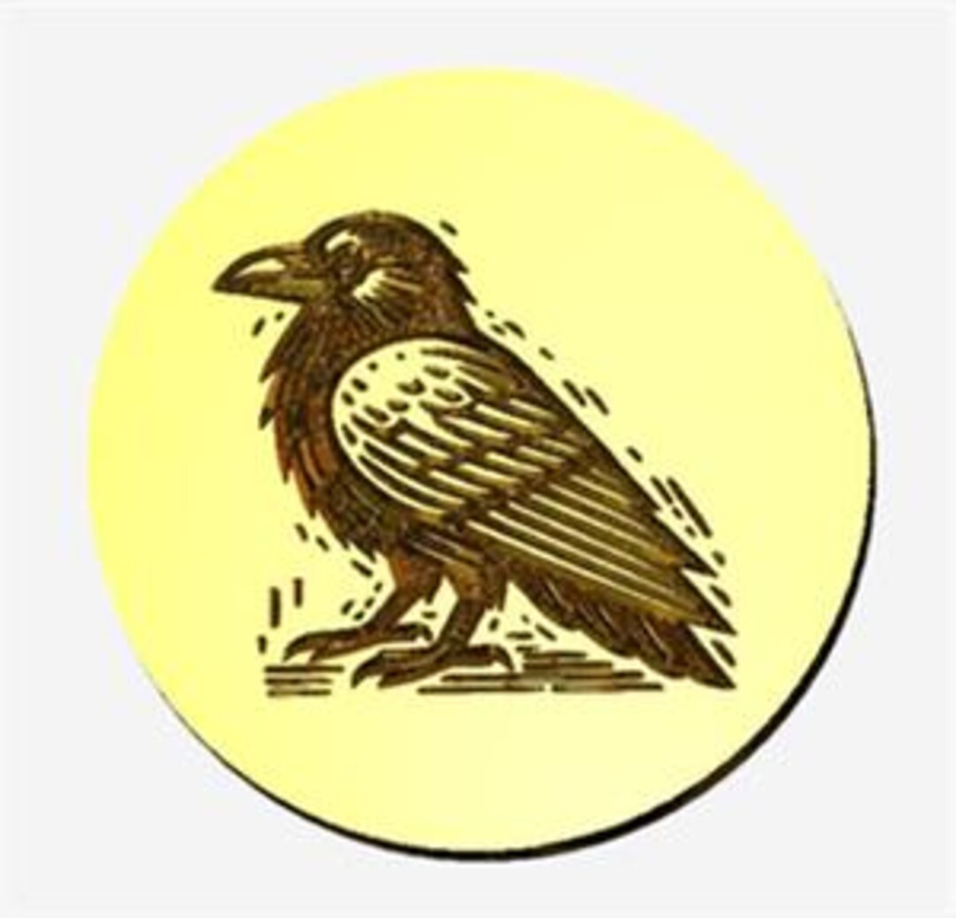 Raven 2 Linocut Design Wax Seal Stamp | Sealing Wax Stamp | Wax Stamp ...