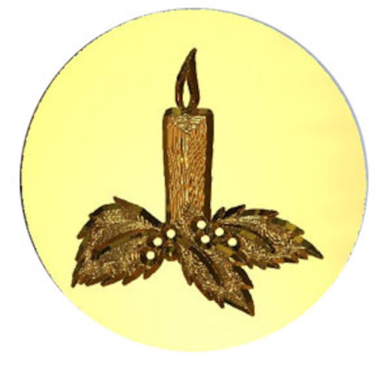 Christmas Candle With Holly Wax Seal Stamp | Sealing Wax Stamp | Wax ...