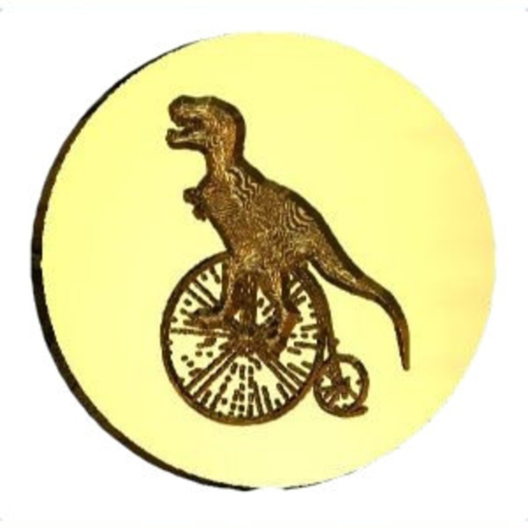 T-REX on Penny Farthing, Velocipede, Bicycle Wax Seal Stamp | Sealing ...