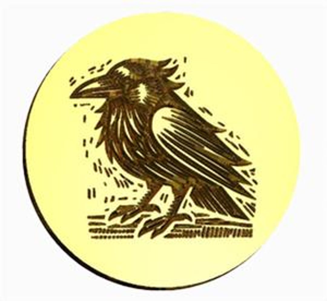 Raven 1 Linocut Design Wax Seal Stamp | Sealing Wax Stamp | Wax Stamp ...