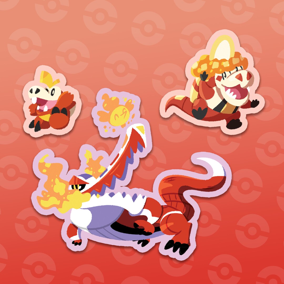 Fuecoco Line Sticker Pack 3 Pack Pokemon Stickers Nintendo Pokemon ...