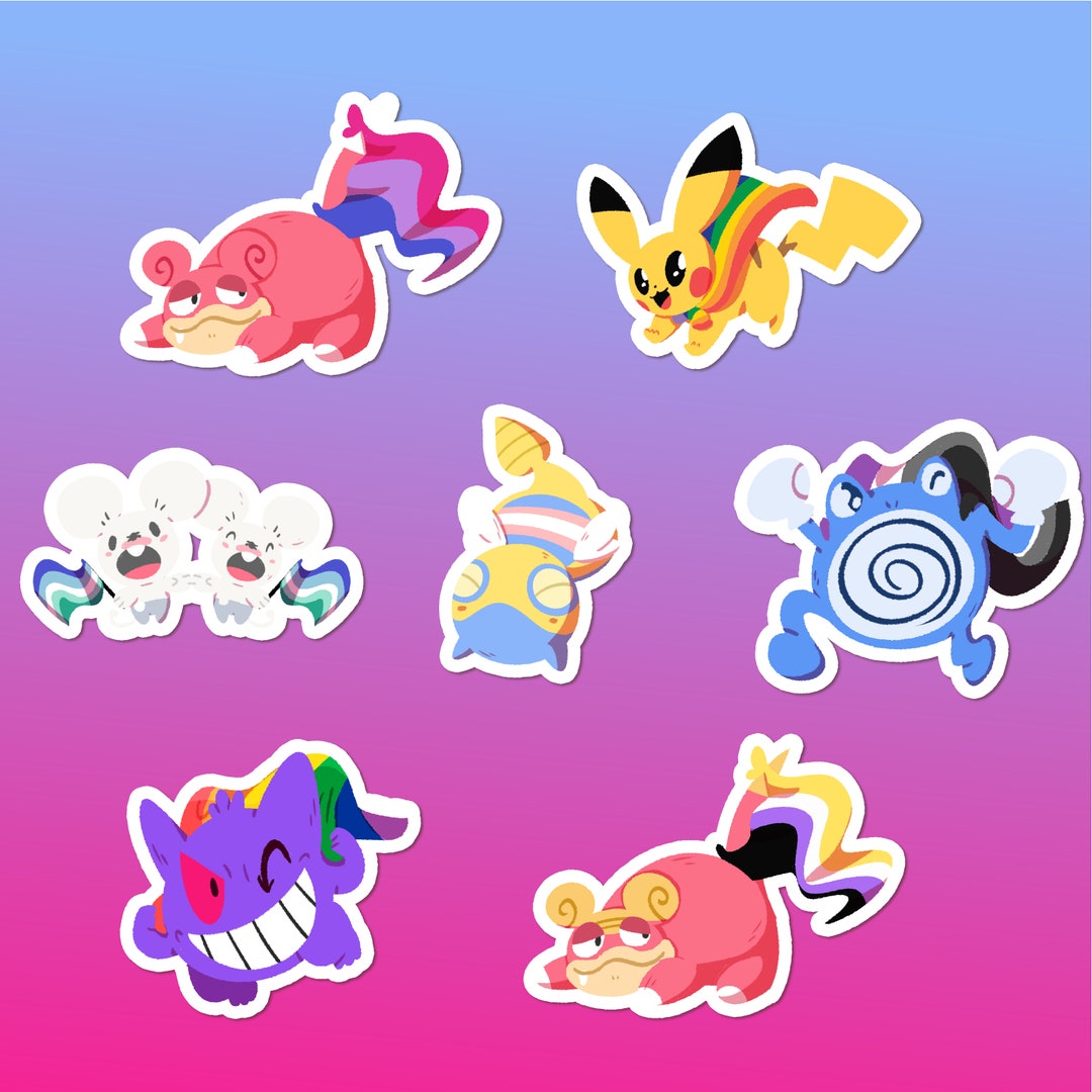 Poke Pride 2023 7 Pack Pokemon Stickers Great Gift High Quality Cute ...