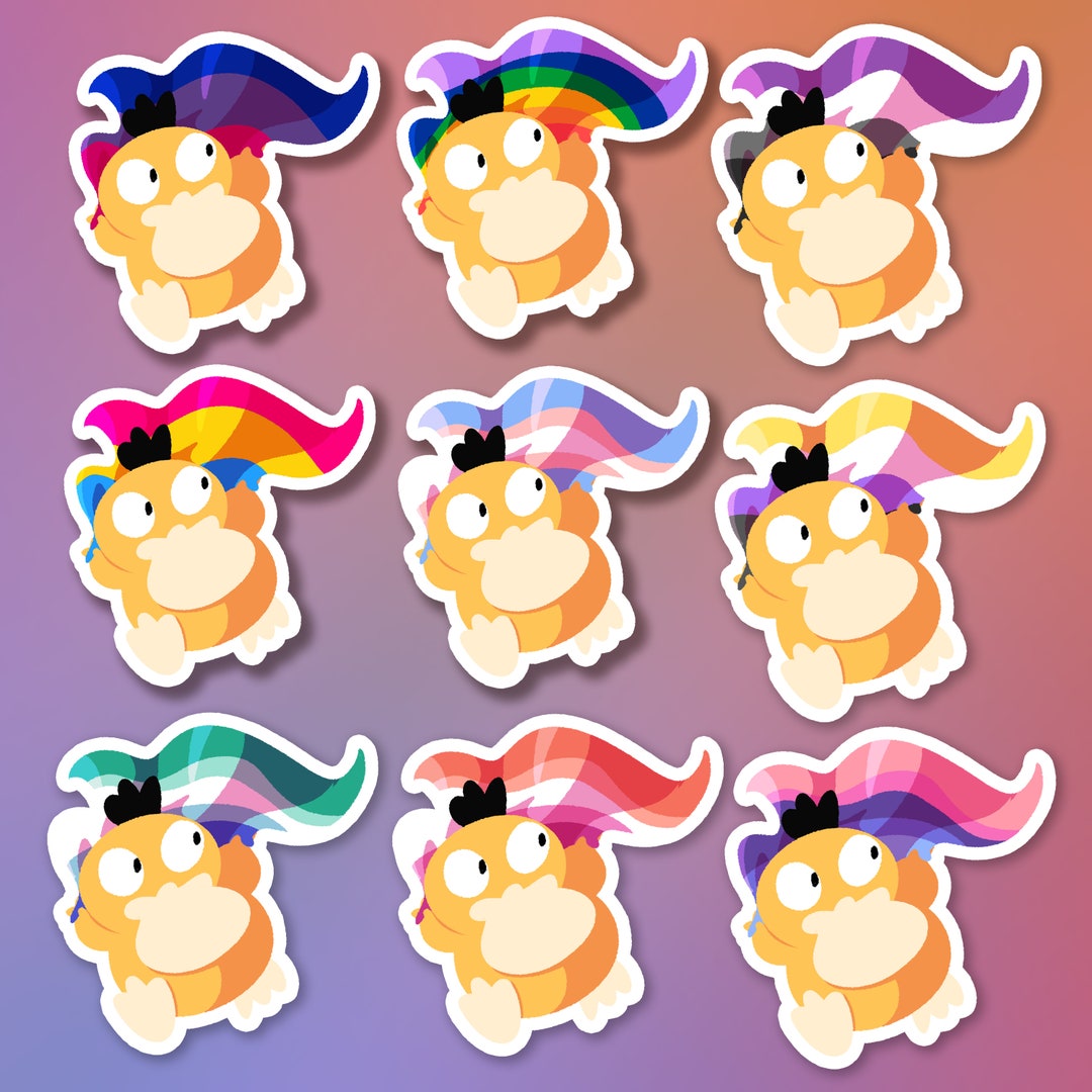 Psyduck Pride Stickers 4 Pack Pokemon Stickers Great Gift High Quality ...