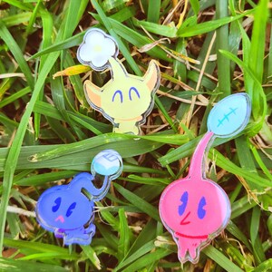 Pikmin Acrylic Pin Set Set of 6, Pikmin 4, Cute Characters, Nintendo ...