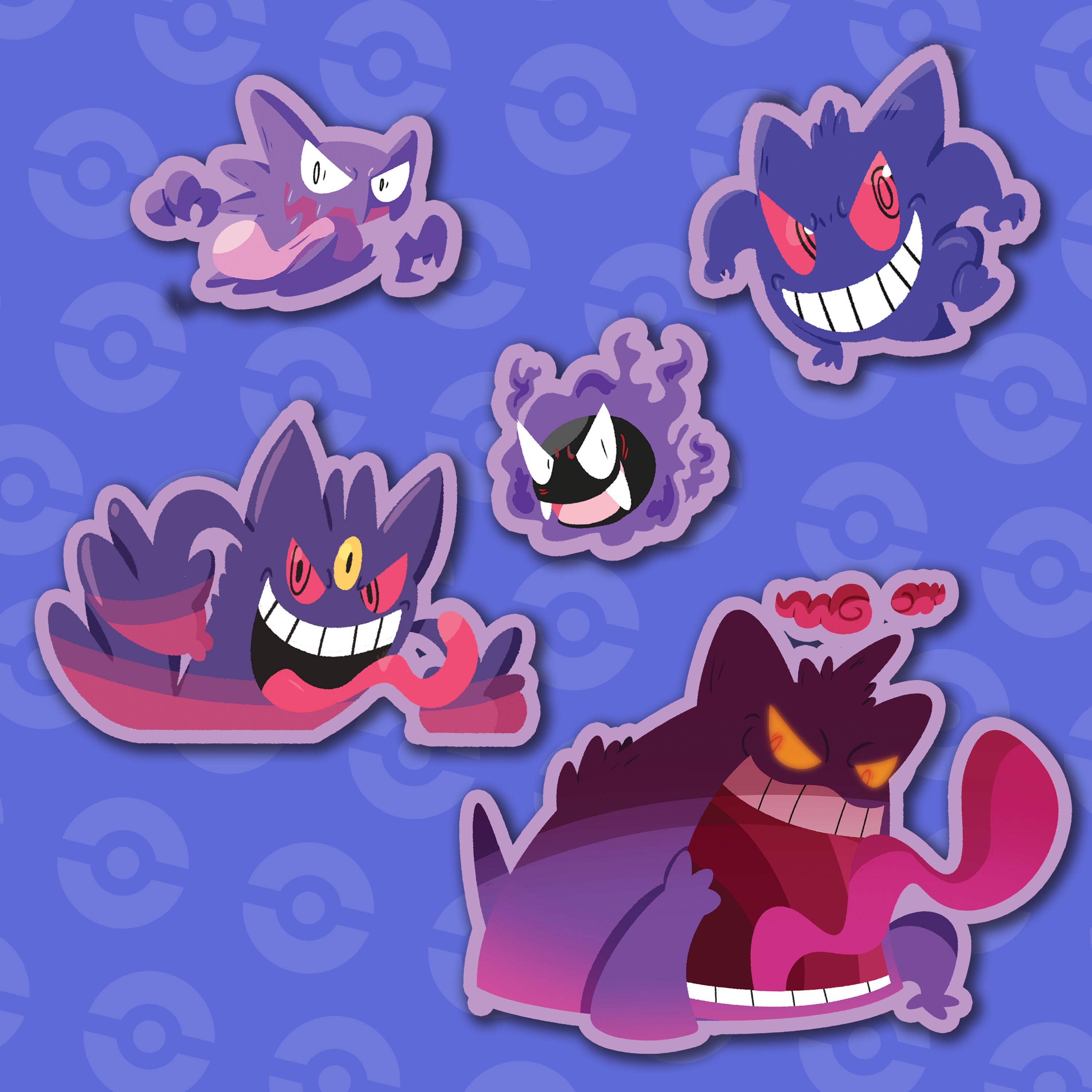 Gengar Line Sticker Pack Pokemon Sticker High Quality - Etsy