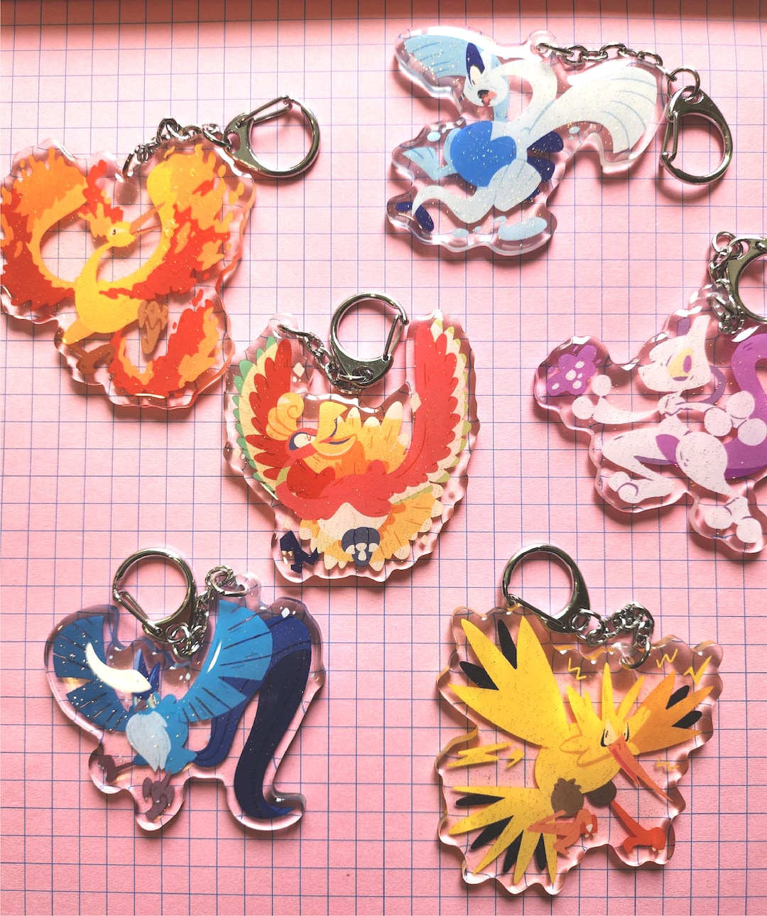 Legendary Poke Keychain Acrylic Charm, Gamer Merch, Gamer Accessory ...