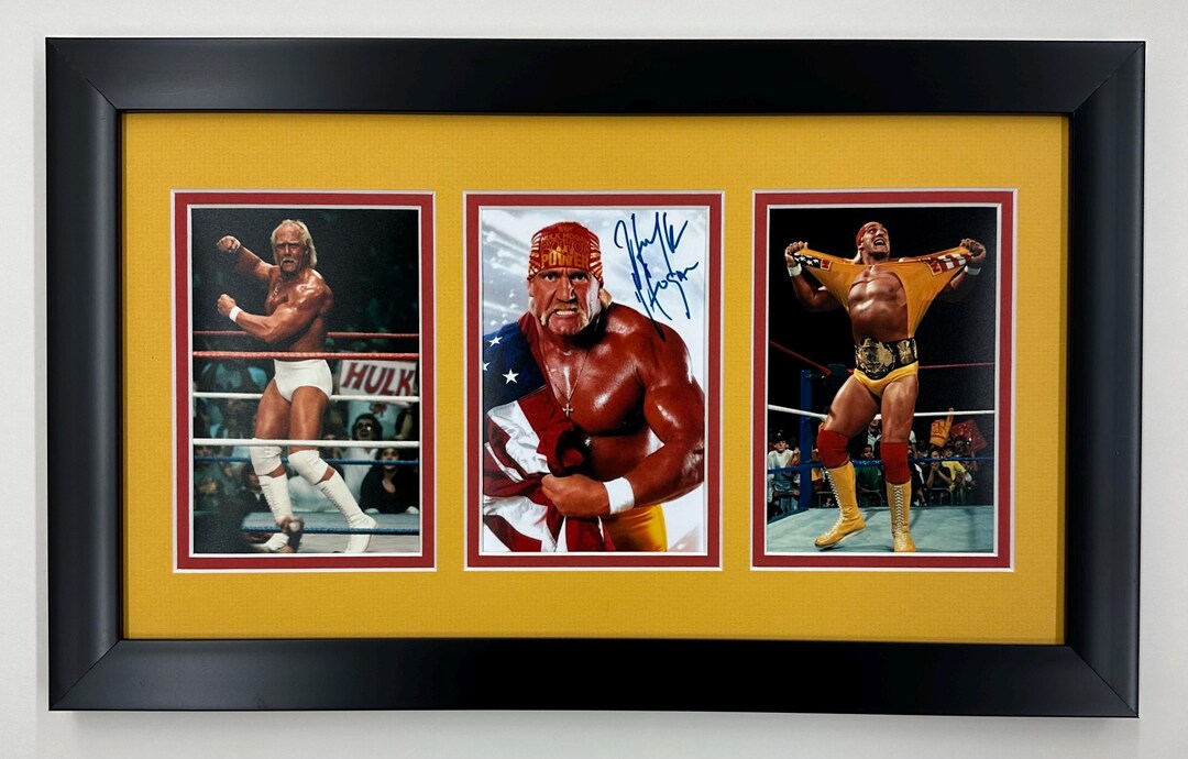 Hulk Hogan Photo Collage: Autograph Reprint, Framed & Matted - Etsy