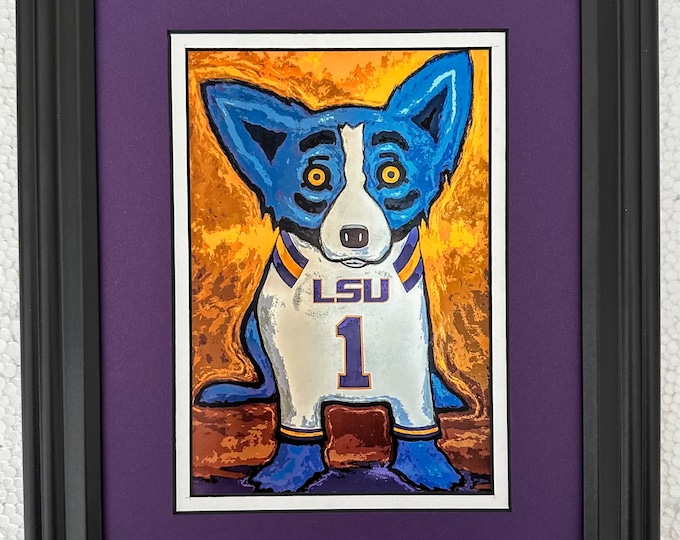 George Rodrigue's Blue Dog A Number One Fan LSU Postcard Professionally ...