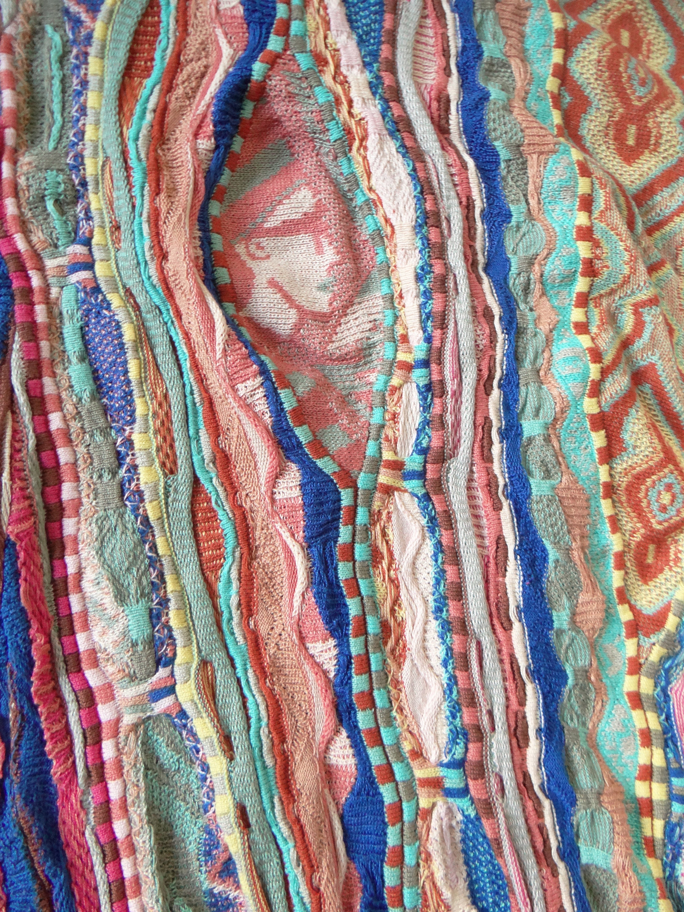 Rare Coogi Human Face Horse Flower Animal Vaporwave Pattern Multicolor ...