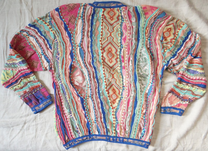 Rare Coogi Human Face Horse Flower Animal Vaporwave Pattern Multicolor ...