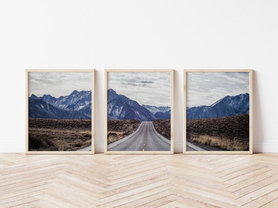 Printed 3 Panel Sierra Nevada Mountain Range and Highway | Etsy