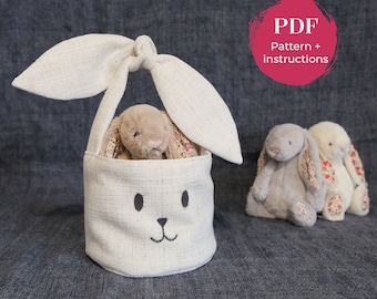 Easter Bunny Basket PDF Sewing Pattern Ebook Easter Eggs Basket Pattern ...