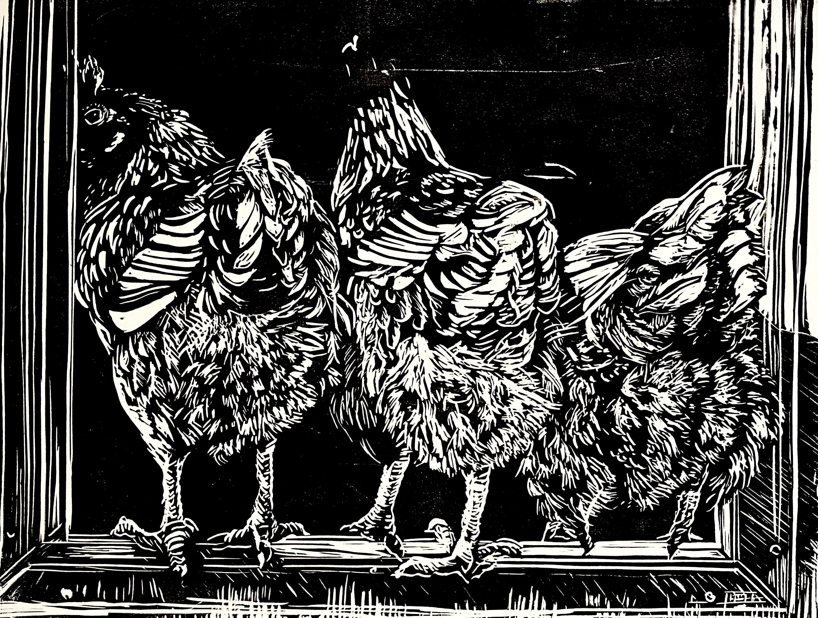 Chicken Butt Linocut Print - Etsy
