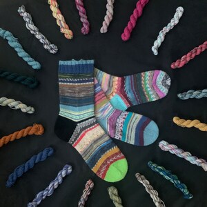 SOCK KNITTING KIT Scrappy Socks Yarn Includes My "gather" Sock Pattern ...