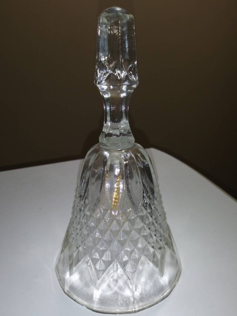 Vintage Crystal Glass Bell - Etsy