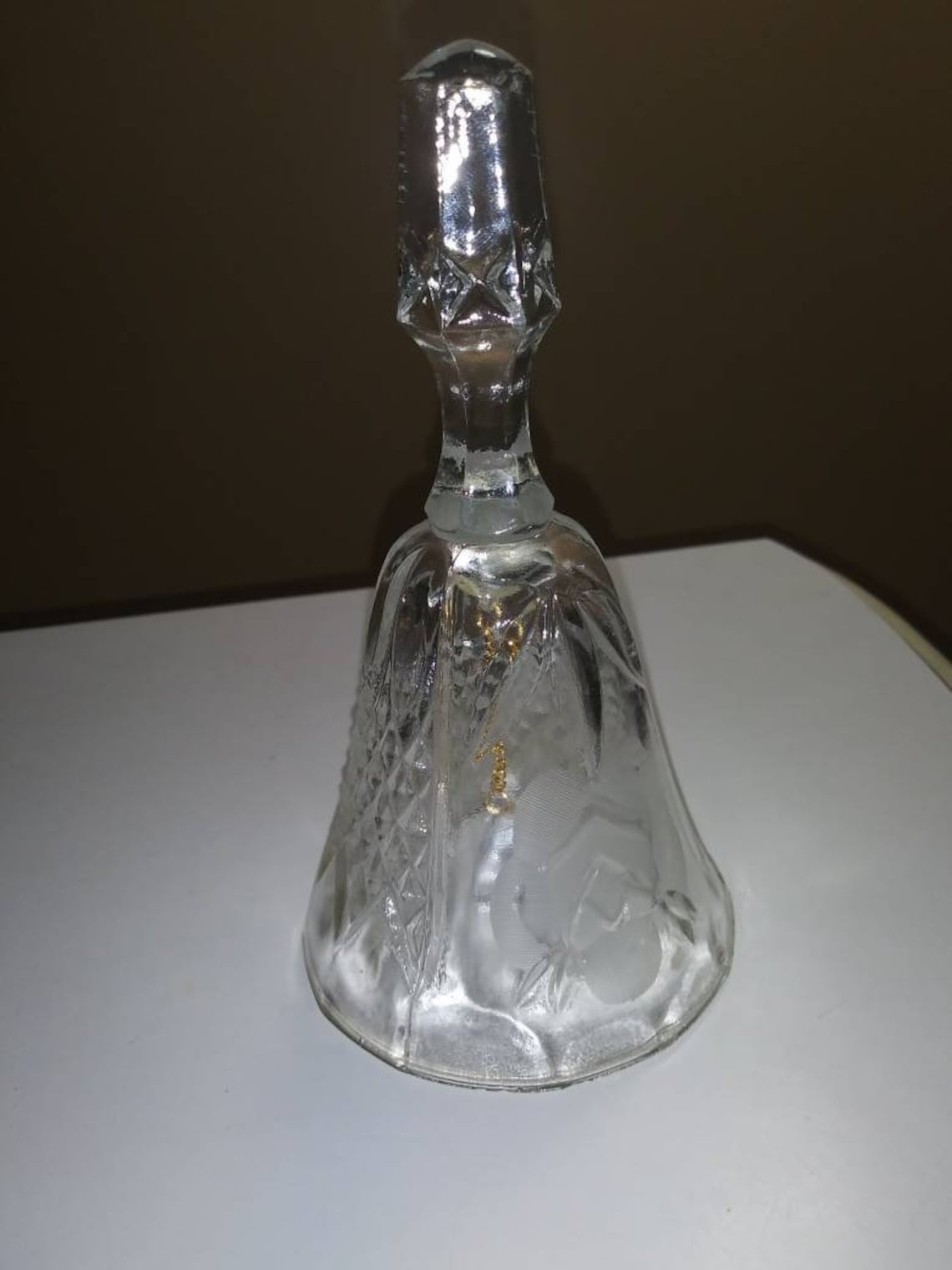 Vintage Crystal Glass Bell - Etsy