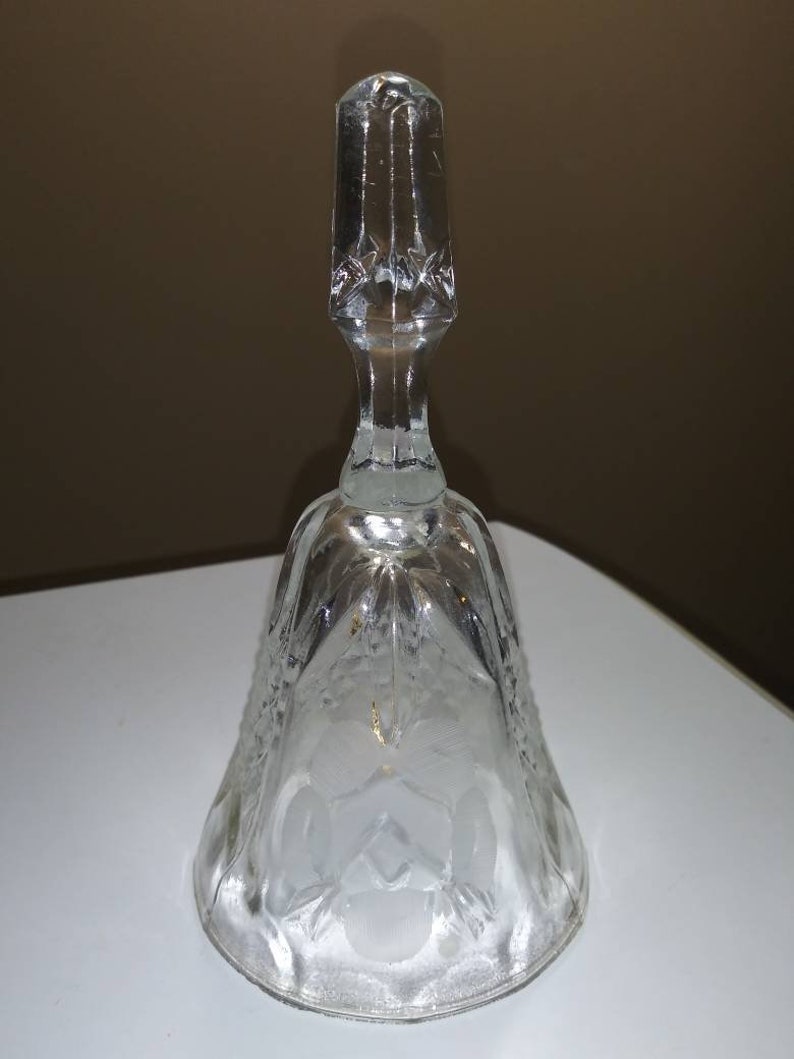 Vintage Crystal Glass Bell - Etsy