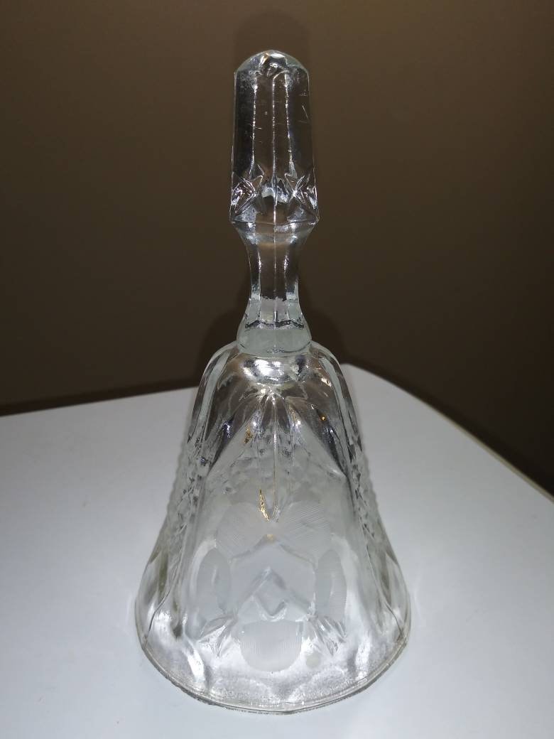 Vintage Crystal Glass Bell - Etsy