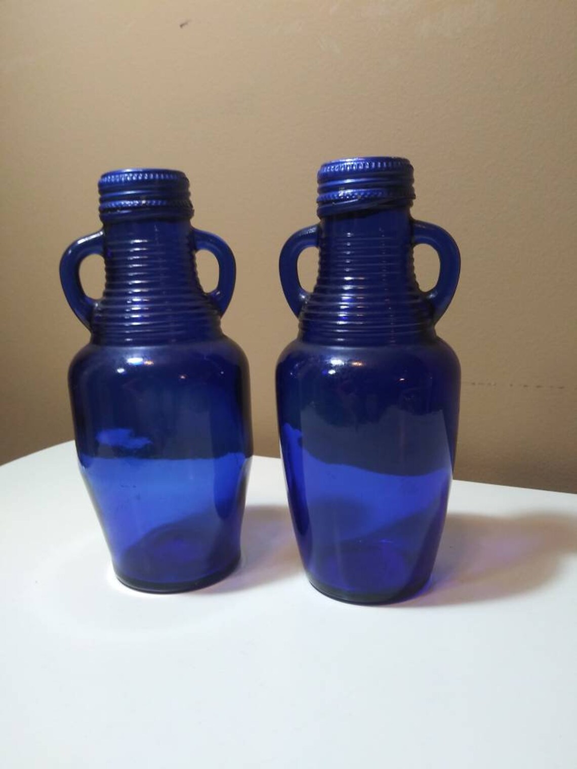 2 Vintage Blue Luna Cobalt Blue soda bottles 7 | Etsy