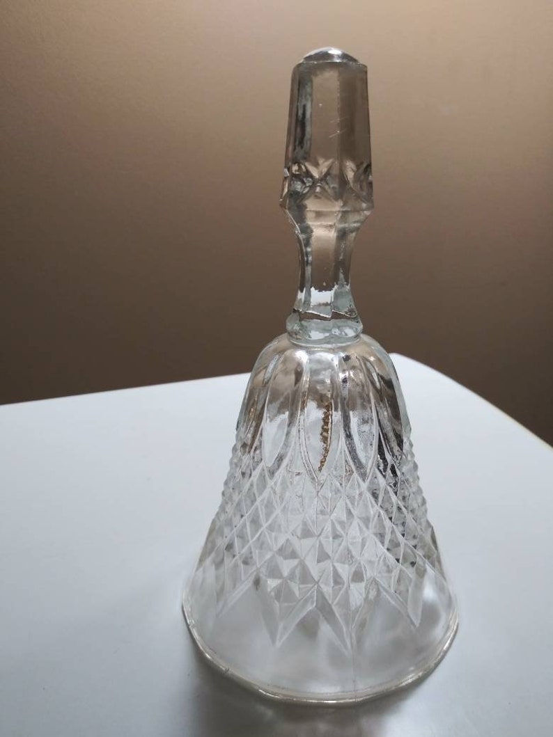 Vintage Crystal Glass Bell - Etsy