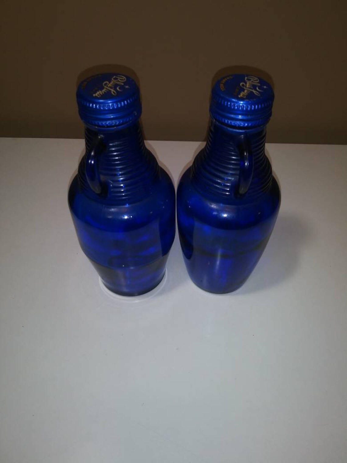 2 Vintage Blue Luna Cobalt Blue soda bottles 7 | Etsy