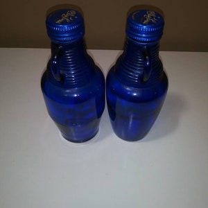 2 Vintage Blue Luna Cobalt Blue soda bottles 7 | Etsy