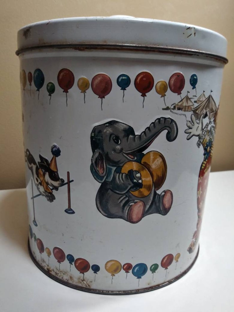 JL Clark Vintage Circus Storage Tin 1940s Circus Decor | Etsy