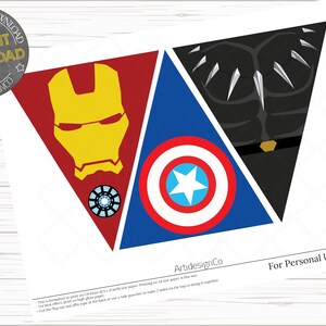 Superheroes War Flag Banner, Superheroes Flag Bunting, Superhero Party ...
