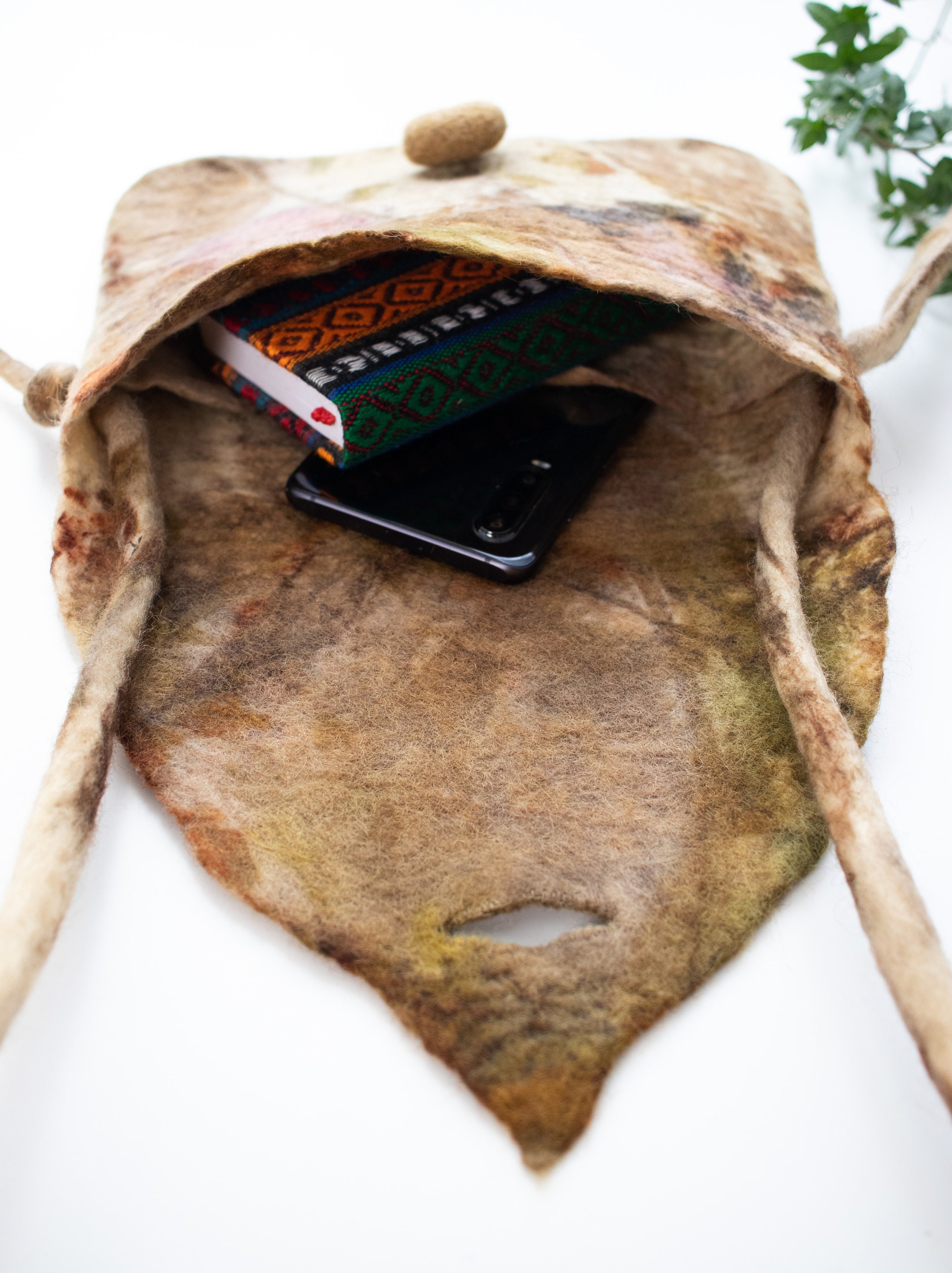 Felted Wool Shoulder Bag Naturally Dyed Bag Hand Dyed Small - Etsy