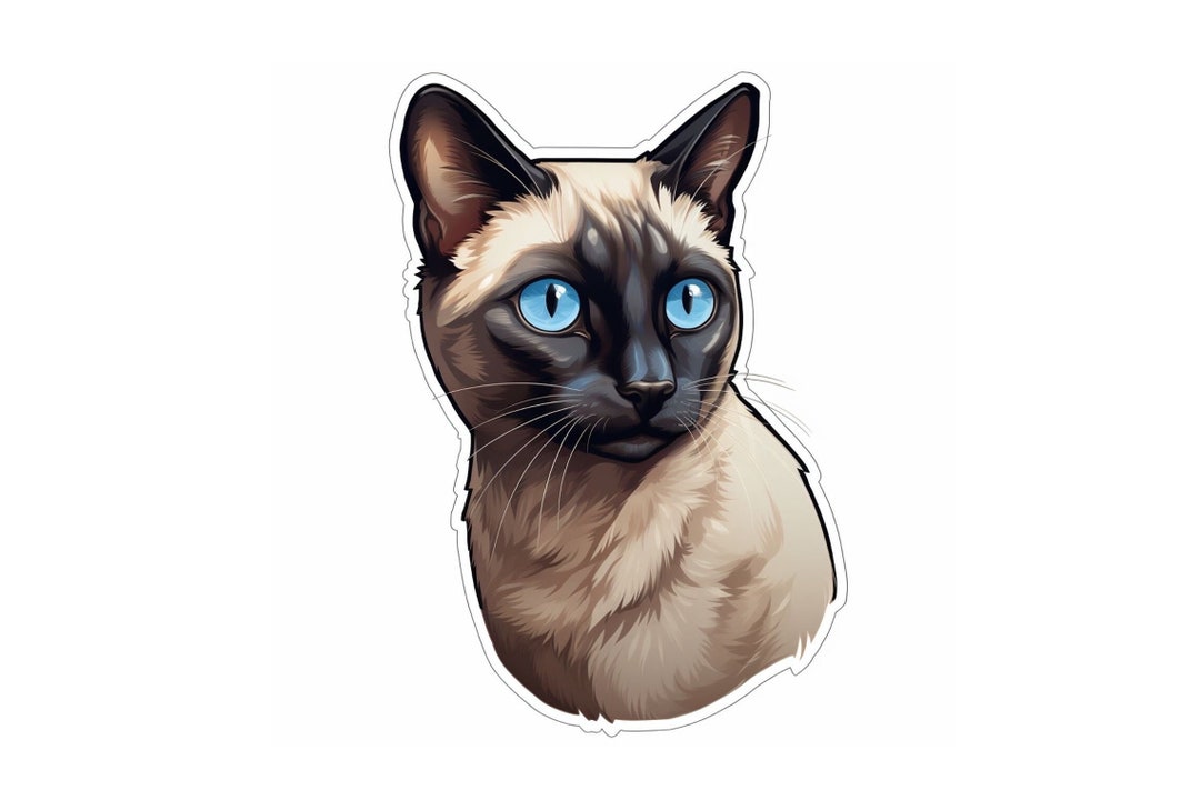 Siamese Cat Vinyl Waterproof Sticker - Etsy
