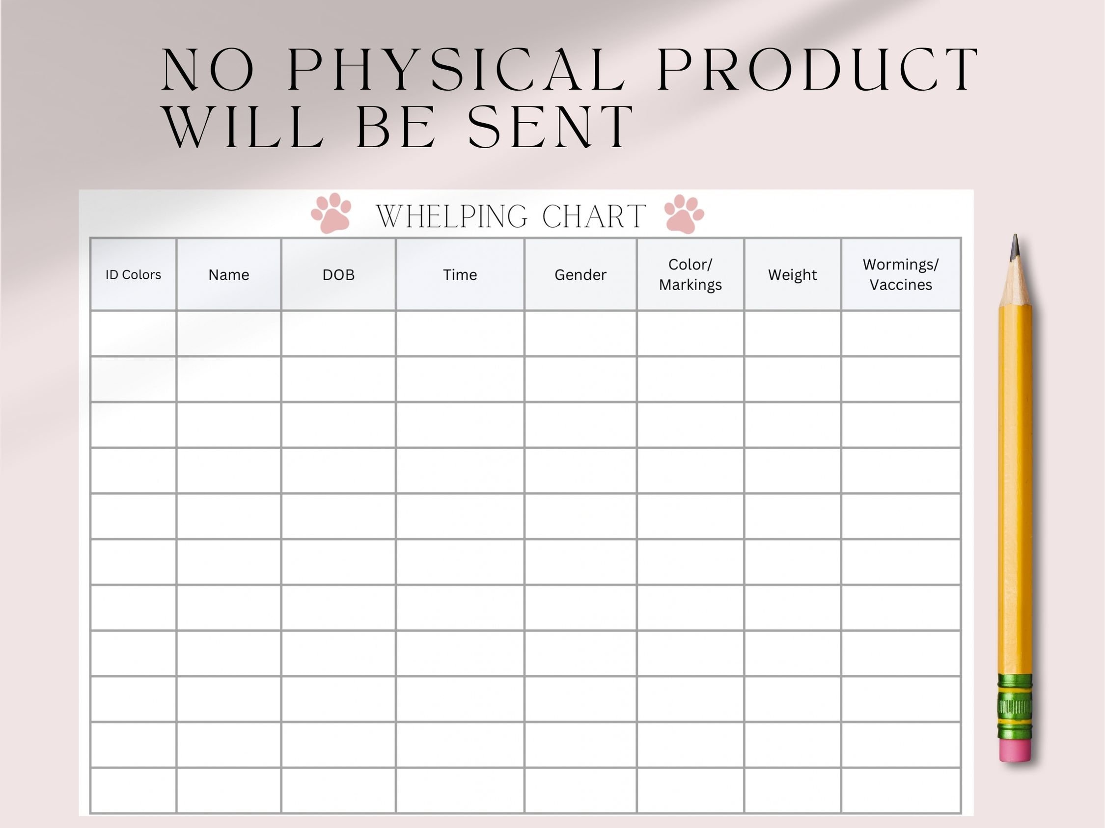 Whelping Chart - Etsy